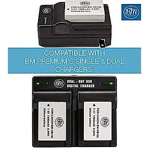 BM Premium (2 Pack NB-10L Battery for Canon PowerShot G1 X, G3-X, G15, G16, SX40 HS, SX50 HS, SX60 HS Digital Camera