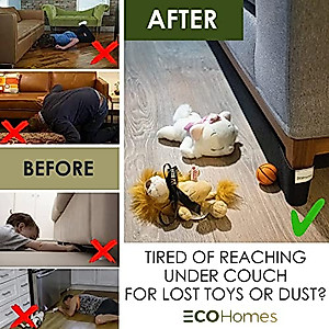 ECOHomes Under Couch Guards Toy Blocker - Barrier for Under Sofa, Bed & Furniture Bottom Stop Things from Going Under | Easy to Install Gap Bumper Stopper for Toys (9 Ft by 4 Inch)