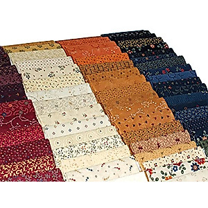 Fields 10 Fat Quarters - Kansas Troubles by Moda Fat Quarter Bundle Calico Floral Flowers Classic Reproduction Style Quality Quilters Assorted Cotton Fabrics M22805b