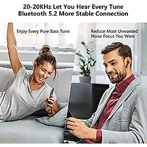 BRIBEJAT B02 Pro Wireless Earbuds with Active Noise Cancellation Touch Control, Wireless Charging Case, Bluetooth 5.2 in-Ear Headset Built-in Mic with Stereo Premium Deep Bass Immersive Sound, Black