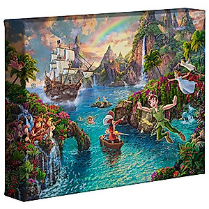 Thomas Kinkade Disney Peter Pan's Never Land 8" x 10" Gallery Wrapped Canvas | Frameless Room Wall Art | Certificate of Authenticity Included