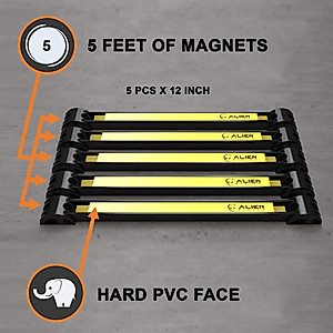 ALIEN SYSTEM Magnetic tool holder strip 5 Pack (60" total) - Tough PVC Sticker coated Magnet strip for tools - Get your tools organized