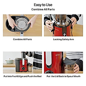SIFENE Juicer Machine, 800W Juicer with 3.2" Big Mouth for Whole Fruits and Veggies, Juice Extractor with 3 Speeds Settings, Easy to Clean