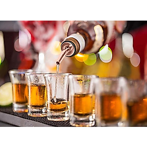 24 Pcs Stainless Steel Liquor Pour Spouts Set, Liquor Bottle Pourers with Rubber Dust Caps for Pours Liquid, Olive Oil, Wine, Vinegar (Rose Gold-24 Pack)