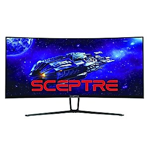 Sceptre 35" UltraWide Curved QHD Monitor 3440 x 1440p up to 120Hz HDR400 99% sRGB 300 Lux PIP PBP Machine Black (C355B-QUN168)