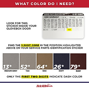 DashSkin Molded Dash Cover Compatible with 95-96 GM SUVs and Pickups in Medium Grey (13* Trim Code) - Easy Cracked Dashboard Fix - Made in America