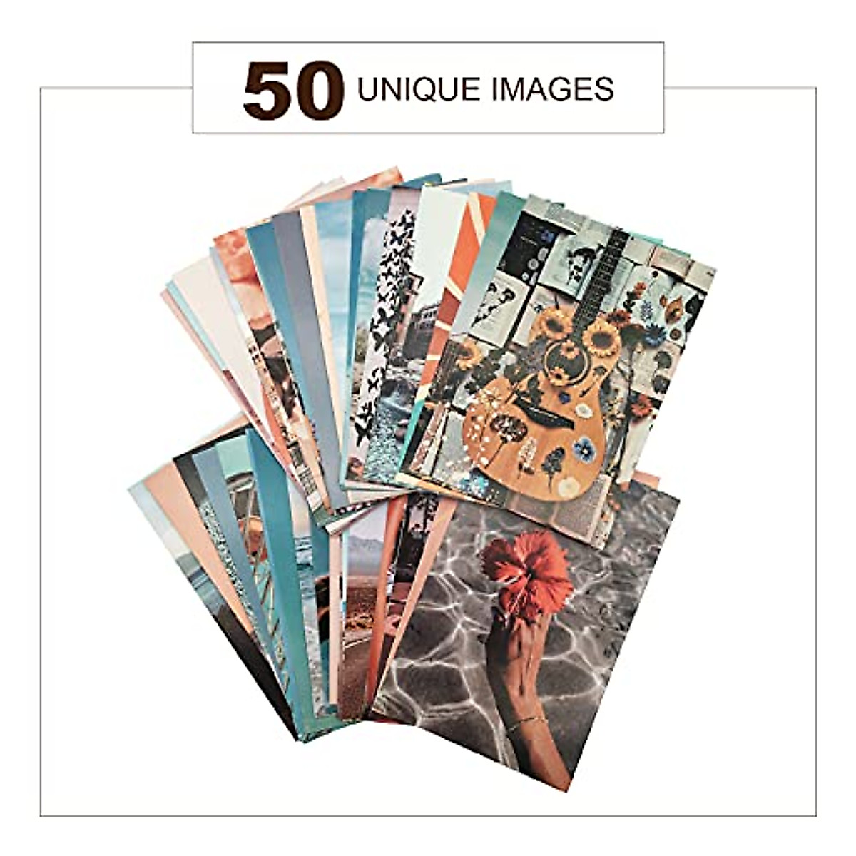 PROCIDA Teen Girl Room Decor Aesthetic, Collage Kit for Wall Aesthetic Boho Peach Beach Picture Wall Collage Kit Aesthetic, VSCO Girls Bedroom Decor, Photo Collage Kit,Dorm Wall Decor 50 Set 4x6 inch