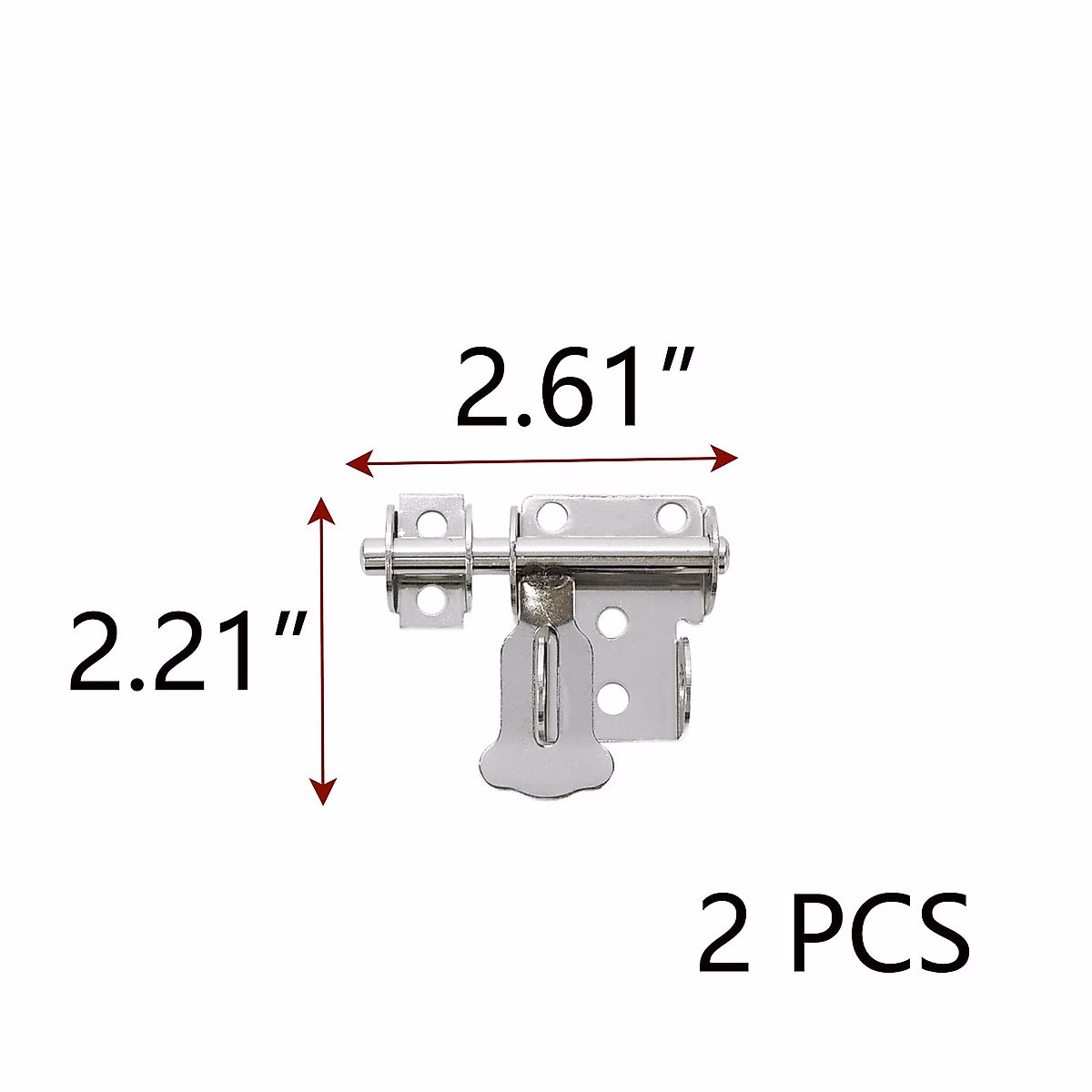 Pufguy Slide Bolt Latch Sliding Bolt Gate Latch Stainless Steel Sliding Door Locks for Shed Door Barn Door Yard Door Wooden Fence-2pcs