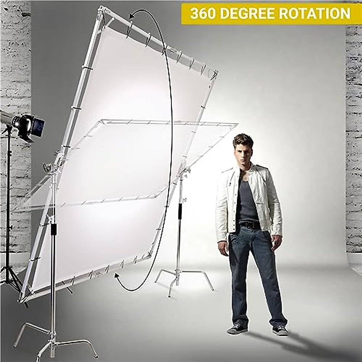 Glow 8x8' Butterfly Light Modifier Scrim Kit w/Lightweight Collapsible Aluminum Frame, Three Diffuser Screen Fabric and Carry Case, Perfect for Still/Video and Portrait Light Diffuser Photography