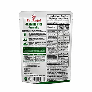 Eat Regal Thai Jasmine Rice In Hood & Tray, Ready To Eat in 90 Seconds, Microwavable in just 90 Seconds, Nutritious & Delicious 8.8 Ounce (Pack of 8)