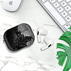 ZELLUX Mar vel Aven gers AirPods Pro Protective case Cover Accessories TPU Material, Full Protection Shock-Proof Cover with Keychain (Black-pan-Ther)