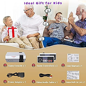 SFABF Classic Edition Mini Retro Game Console,AV Output Plug & Play Classic Mini Video Games, Built-in 620 Games with 2 Classic Controllers, Birthday Gifts Choice for Children/Adults