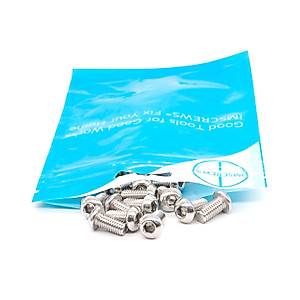M6 x 1/2"(12mm) Button Head Socket Cap Bolts Screws 100pcs, 18-8 Stainless Steel 304 Allen Hex Drive Fully Thread Machine Screw ISO7380 | by IMSCREWS