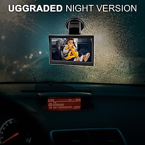 Wlitqukk Baby Car Camera 1080P - Car Seat Mirror for Baby with 5 INCH Camera, Car Camera for Baby, Rear Facing Baby Safety Camera with Monitor, Infrared Lights, Night Vision, 140 Degree Wide View