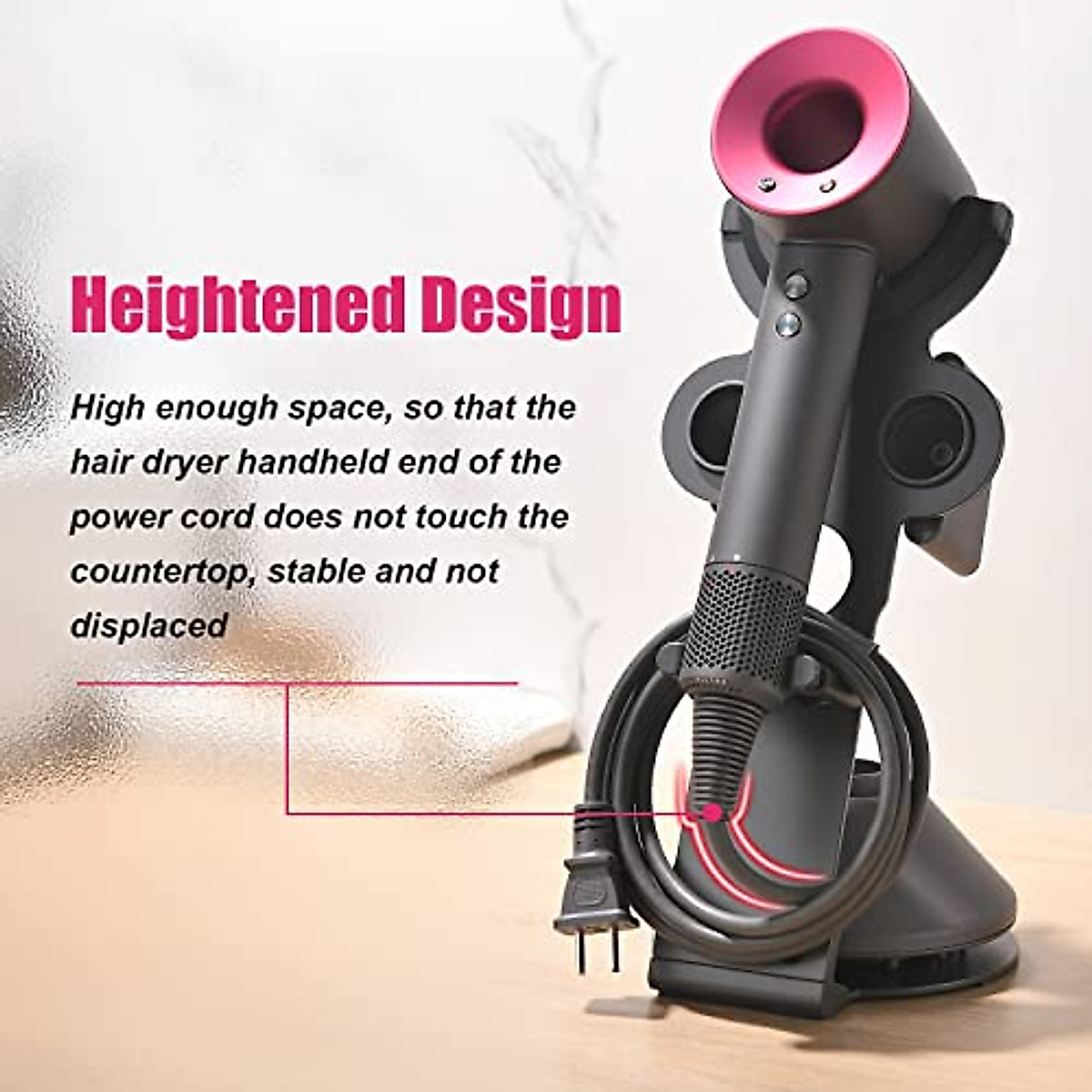 CATOOMUU for Dyson Supersonic Hair Dryer Stand Holder, Dyson Blow Dryer Accessory Organizer, Attachments Counter Storage Rack