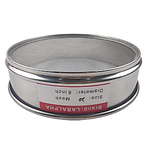 LABALPHA 20 Mesh Lab Sieves, #20 Mesh Test Sieve, 8'' Diameter, 304 Stainless Steel Wire Cloth (0.9mm)