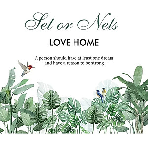 Generic Tropical Leaves Wall Decals Removable Toucan Wall Stickers for Living Room Kids Room Bedroom Playroom TV Wall Decor