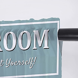 Sheer Valances Curtain, Laundry Room Do It Yourself Chiffon Valance for Window 54" x 18", Blue Laundry Decor Backdrop Small Tier Curtain Rod Pocket Window Panels for Kitchen, Bathroom, Cafe