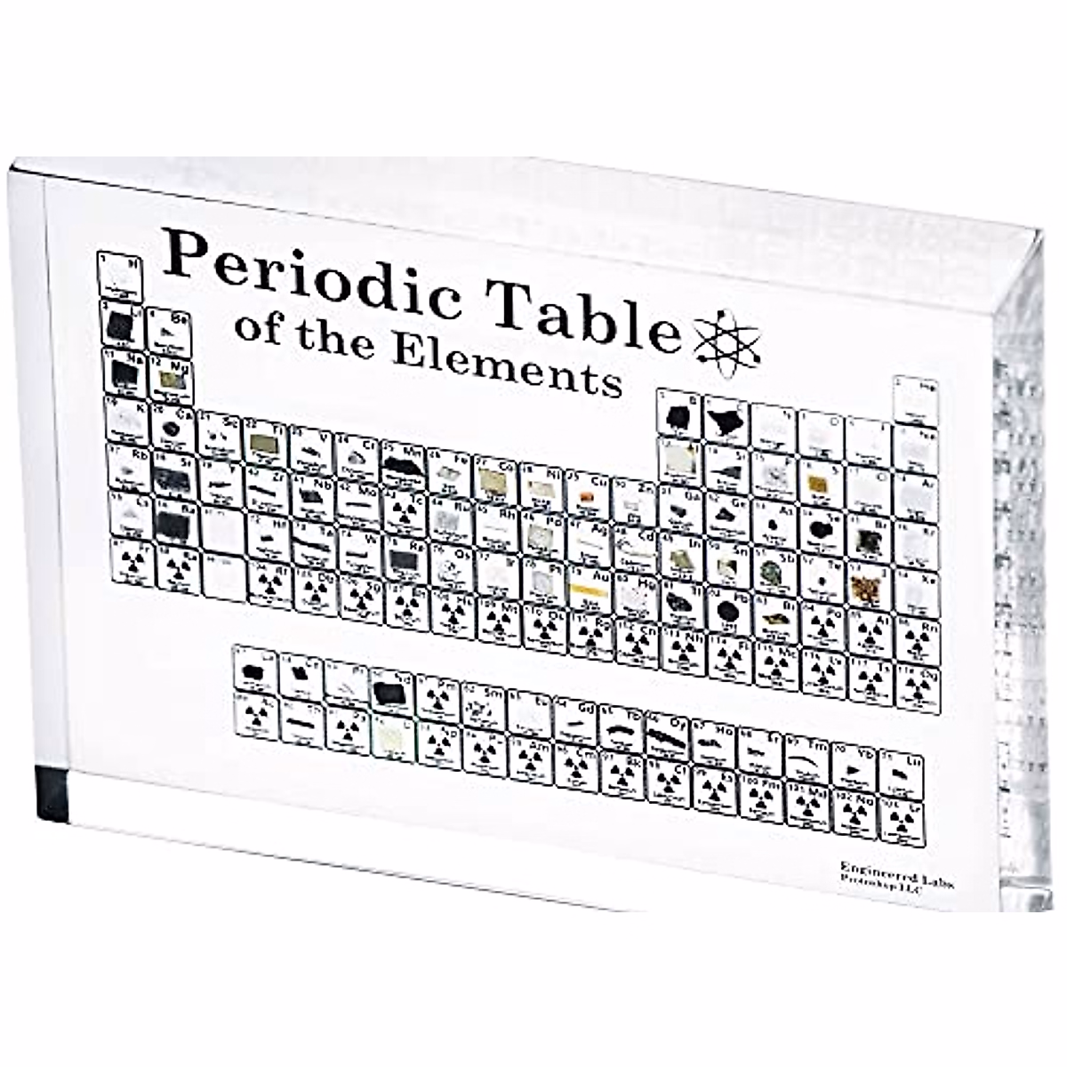 Engineered Labs Heritage Periodic Table of Elements, Made In USA, Acrylic Periodic Table With Real Samples