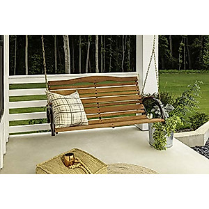 Woodlawn&Home Hardwood Porch Swing with Chains in Bronze Finish, 300013