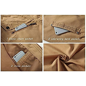 Buytop Men's Casual Winter Cotton Military Jackets Outdoor Full Zip Army Coat(813Black-M)