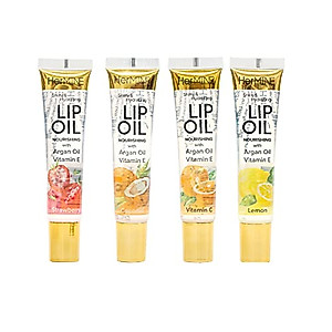 HerMINE Hydrating Lip Oil with Argan oil & Vitamin E Clear Long Lasting Nourishing Lip Oils Moisturizing Gel Multi-Packs Softening Clear Oil