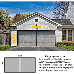 LIAMST Garage Door Screen for 18x8FT,2 Car Garage Doors- Reinforced Fiberglass Door Screen,Stronger High Energy Magnets ， Magnetic Screen Door