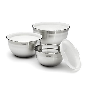 Cuisinart CTG-00-SMB Stainless Steel Mixing Bowls with Lids, 3 Piece, 5 quartz