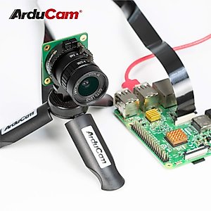 Arducam CS-Mount Lens Bundle for Pi HQ Camera, 6mm Focal Length Wide Angle CS Lens with Portable Tripod Stand and 2ft/60cm Black Camera Cable