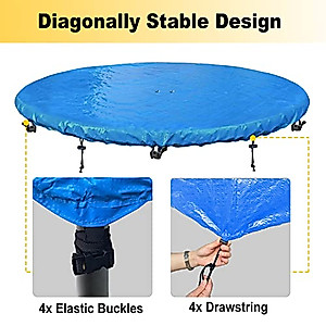 SIHAIAN Trampoline Cover- 8-15 Ft Trampoline Protective Cover, Easy to Install Trampoline Weather Cover, Waterproof Trampoline Covers, Anti-UV, Snow, Dust-Proof Trampoline Cover (10 FT Blue)