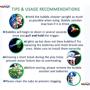 Haktoys Dinosaur Bubble Gun: Battery Operated Bubble Maker Toys for Toddlers Boys and Kids | Batteries and Refill Bottles Included