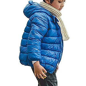 WUSENST Baby Boys Girls Winter Coats Hoods Light Puffer Down Jacket Outwear with Pockets