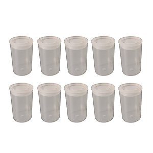 GSHLLO 10 Pcs Clear Plastic Film Canister Holder Film Roll Container Case Empty Camera Reel Storage with Caps Pill Organizer