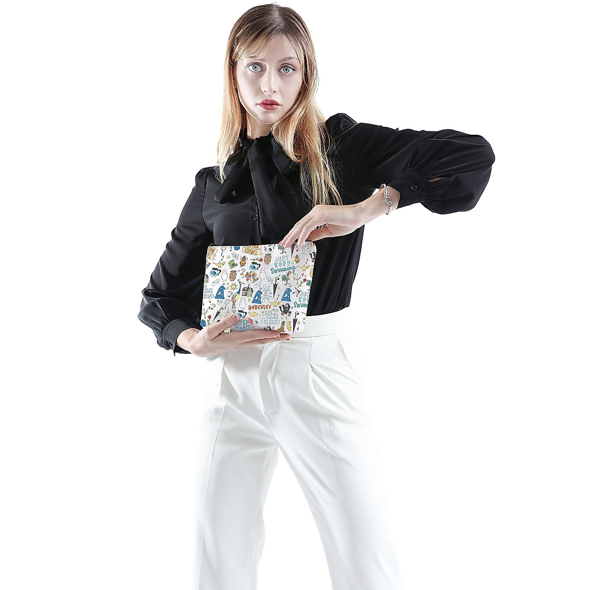 POFULL Magic Kingdom Gift Movie Characters Collage Cosmetic Bag Fairy Tales Gift for Women (Characters Collage Cosmetic Bag)