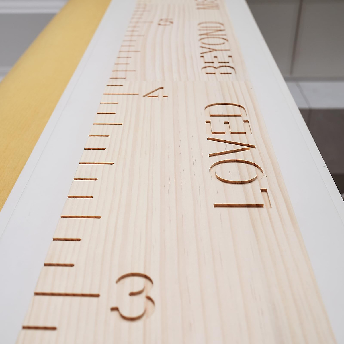 Growth Chart for Kids, Solid Wood Height Chart for Kids Toddler Baby playrooms and Bedrooms Wall Decor for up to 3 Children