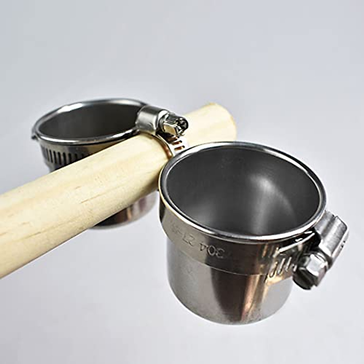 Zerodeko 1pc Parrot Food Cup Bird Cages for Parakeets Parrot Water Bowl Bird Feeder for cage Crate pet Accessories Parrot Feeder Container Drinking Fountain Stainless Steel Feeding Machine