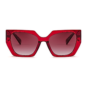 FEISEDY Trendy Polarized Sunglasses, Oversized Irregular TR Frame for Women Men, Retro Shades UV400 B0016