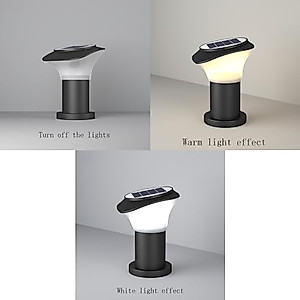 VELLOW Outdoor Courtyard Solar Post Lights Modern Creative Solar Home Villa Decoration Column Light LED Waterproof Warm White Post Lamp Decorations Landscape Lighting for Patio Porch Railing