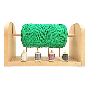 HAND U JOURNEY Wooden Spools Holder/Yarn Holder/Beech Thread Rack Organizer for Macrame Weaving Cord/String and Sewing Threads