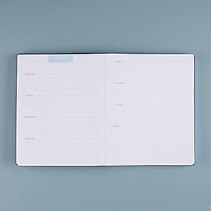 Erin Condren 12 Month Undated Softbound Focused Planner 8x10 - Navy Colored Cover, Layflat Design, College Ruled Lined & Dot Grid Note Pages, Monthly & Weekly Planning Spreads