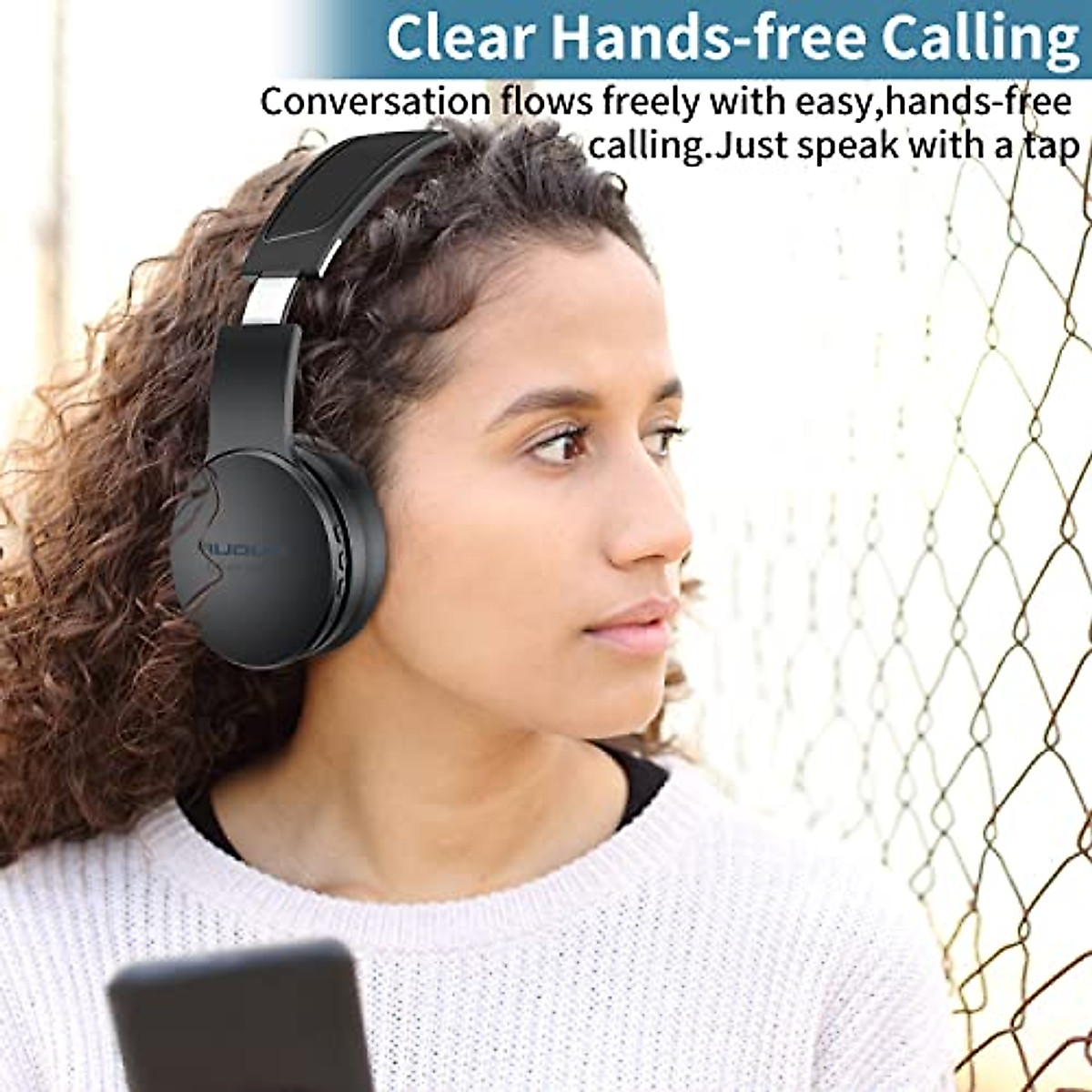 Active Noise Cancelling Headphones Wireless Bluetooth Over Ear Headphone Sound Canceling Headsets with Mic,35H Playtime,Deep Bass,Foldable for Home Work Office Travel,Cell Phone, Laptop,PC,TV,Blk