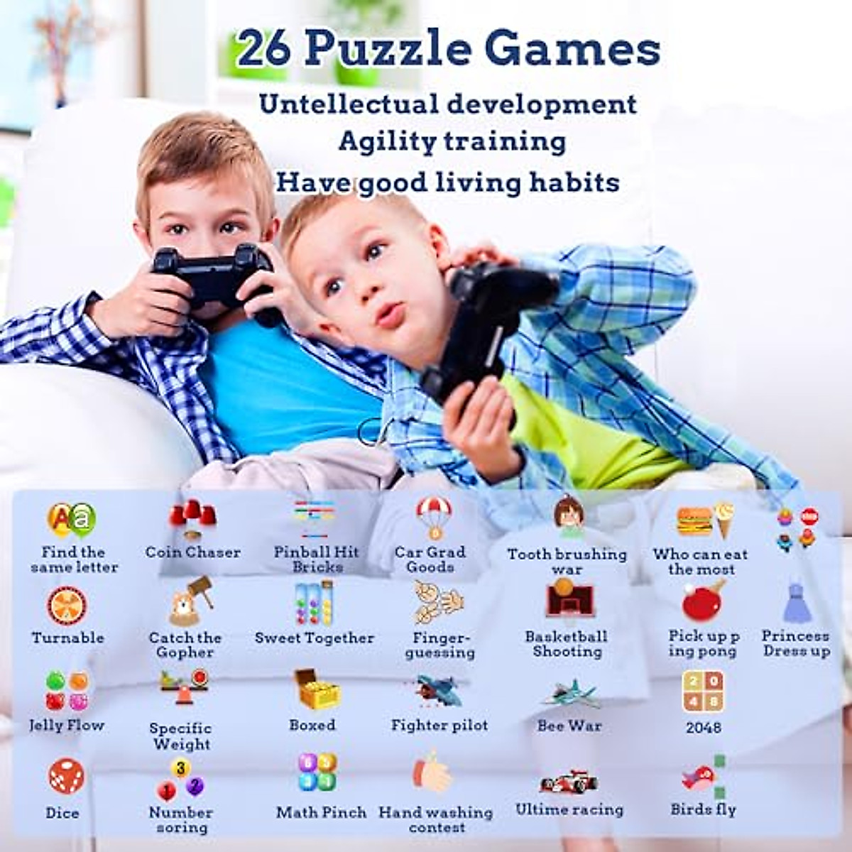 Goodatech Smart Watch for Kids 4-12 Years Boys Girls, 26 Puzzle Games,HD Camera,Video Music Player,Pedometer,Flashlight,Calendar Stopwatch Timer,Alarm Clock, Aluminum Case,Sport Band (Black)