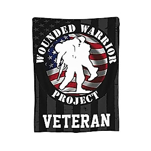 WANGLONG Us-Wounded-Warrior-Project Throw Blanket Fleece Blanket Bed Sofas Warm Throw Blanket All Season Warm 80"X60" Blanket