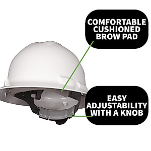 Cordova H34R6V Vented Hard Hat, Full-Brim Style, 4-Point Ratchet Suspension, Class C, OSHA Work-Compliant, Protection for Construction, Remodelling, Hi-Vis Green
