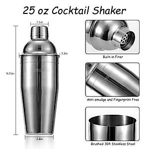 Simrzikr Bartending kit|Cocktail Shaker Set with Stand, Martini Mixer, Margarita kit, Bar Drink Mixer Set, All-in-one Bar Tools for Drinking Mixing, Mixology and Craft Bartender Kit for Home and bar