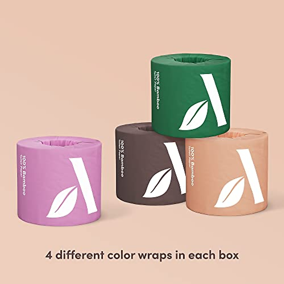 Amazon Aware 100% Bamboo 3-Ply Toilet Paper, Unscented, 24 Rolls, FSC Certified, 350 Sheets, 8400 Count, Pack of 24, Plastic-Free