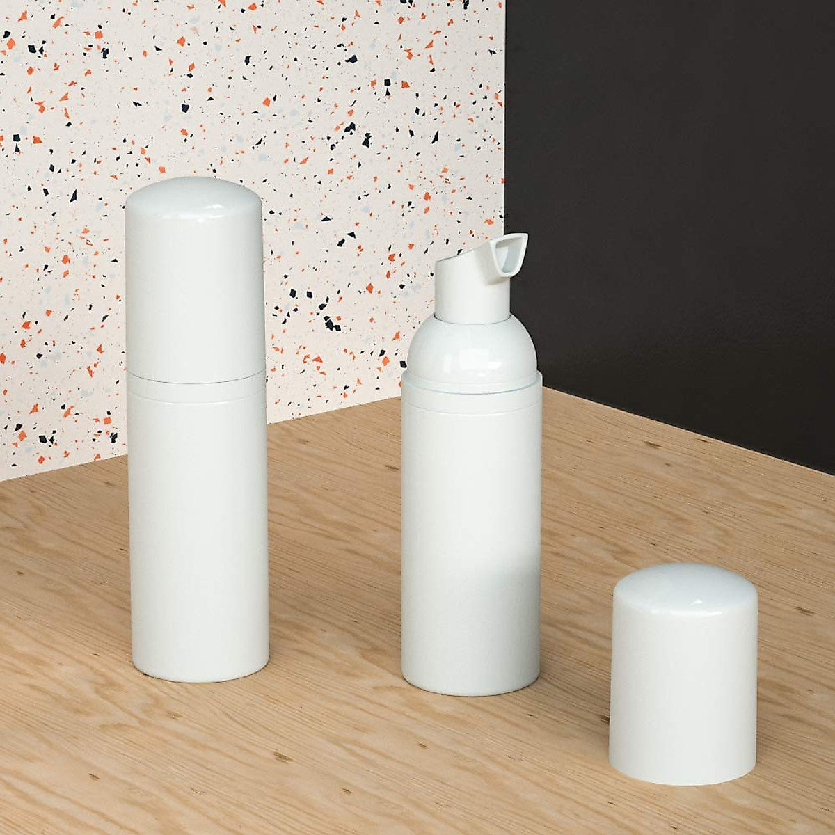 EVERGD 2oz/60ml Plastic Foam Dispenser Bottle | Mini Foaming Pump Dispenser Empty - for Refillable Travel Hand Soap Foaming, Shampoo, Castile & BPA Free (16) White