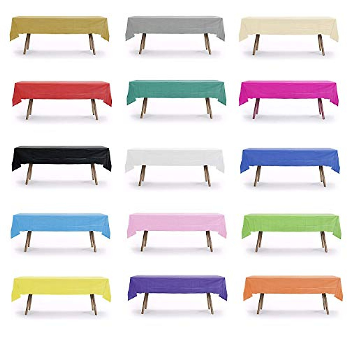 Gift Expressions 6 CT Premuim 54x108 inch Rectangle Plastic Tablecloth Waterproof Disposable Party Event Decoration Heavy Duty Table Cover(Silver)