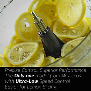 Magiccos 14-Cup Lemon Slicer Food-Processor - Large Feed Chute, 13 Speeds & Pulse, 3 Programs，Cheese Shredding, Cutting Fries, Meat Chopping, Shredding and Slicing, Mixing and Doughing, for Home Use