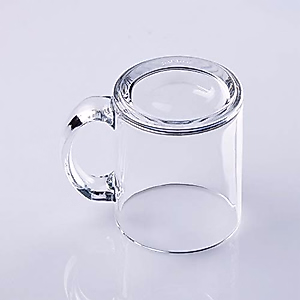 Glass Mugs 12 oz,QAPPDA Clear Coffee Mugs With Handle 350ml,Tea Mugs Water Mugs Beer Glasses With Handle,Glass Cup Drinkware For Beverage,Juice,Latte Cups Cappuccino Mugs Beer Mug Water Cups 12pack